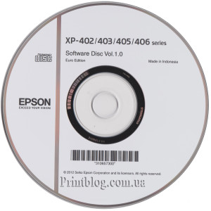 Оригинальный диск с драйверами для Epson Expression Home XP-402, XP-403 ...