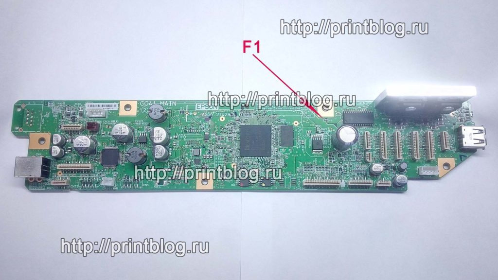Предохранитель F1 или F2, F3 в принтере Epson. Маркировка.